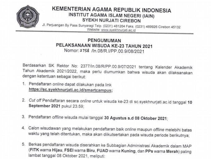 PENGUMUMAN PENDAFTARAN BEASISWA KIP 2021 - UIN Siber Syekh Nurjati Cirebon PENGUMUMAN PENDAFTARAN BEASISWA KIP 2021 - UIN Siber Syekh Nurjati Cirebon