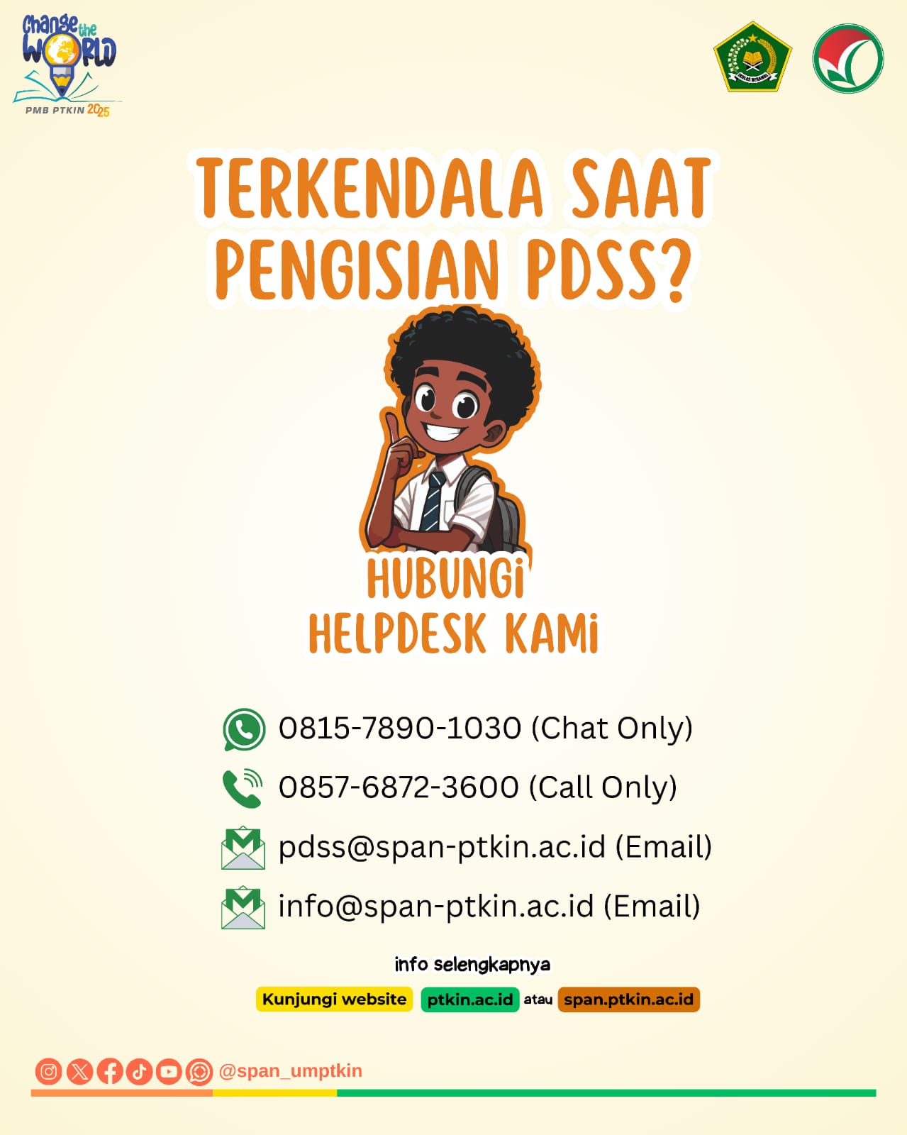 Batas Pengisian PDSS H-3 SPAN-PTKIN 2025 - Portal Berita dan Informasi UIN Siber Syekh Nurjati ...
